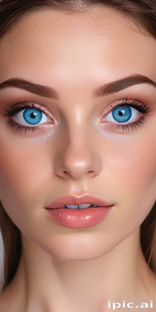 Stunning Close-Up Portrait Highlighting Beautiful Blue Eyes and ...